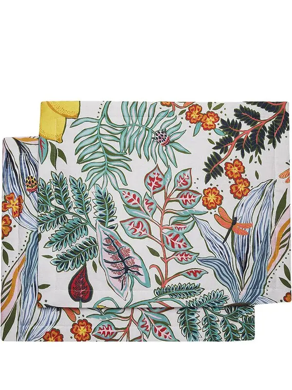 La DoubleJ Botanical Print Tablemats - White