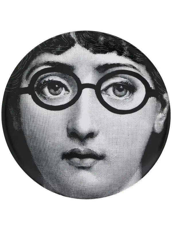 FORNASETTI Portrait Plate - Black