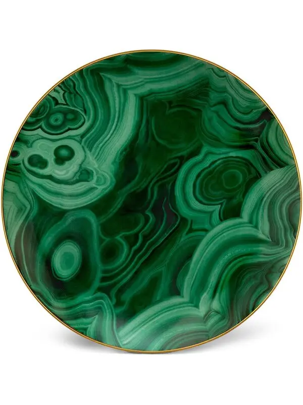 L'Objet Malachite Charger Plate - Green