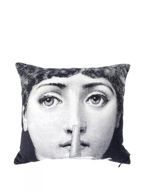 FORNASETTI Silenzio Photograph-print Cushion - White