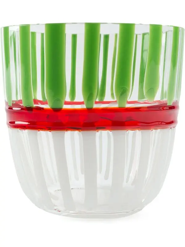 CARLO MORETTI Striped Water Glass - Green