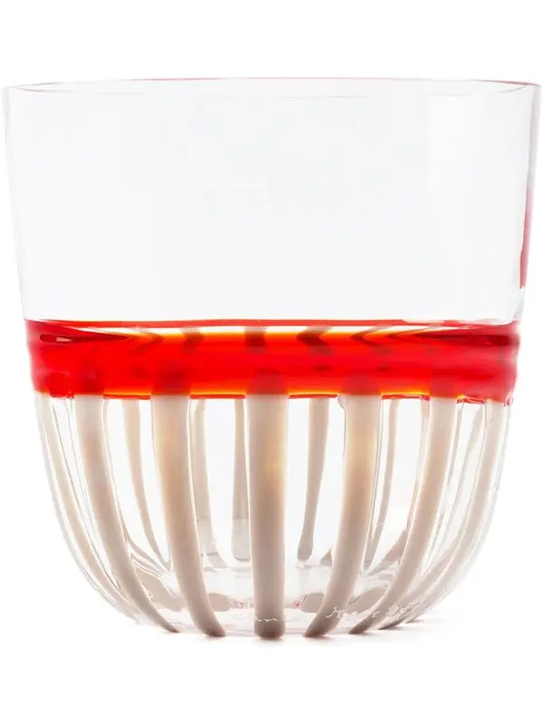 CARLO MORETTI Striped Water Glass - Red