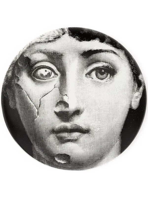 FORNASETTI Printed Design Plate - Black