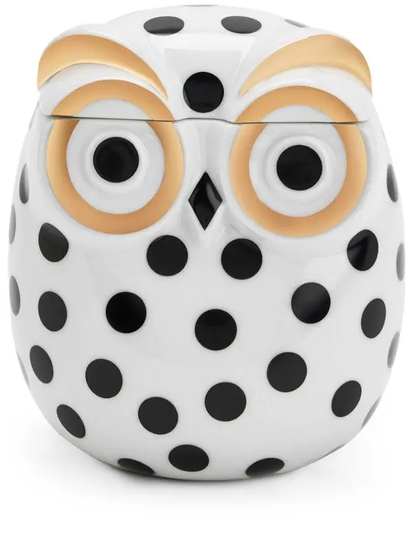 FORNASETTI Civetta Impallinata Porcelain Jar - White