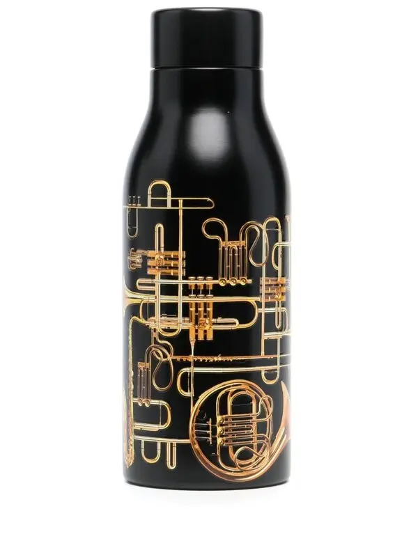 SELETTI Trumpet-print Water Bottle - Black