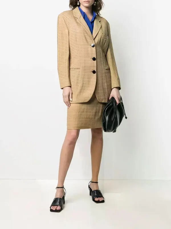 Giorgio Armani 1990s Ribbed Skirt Suit