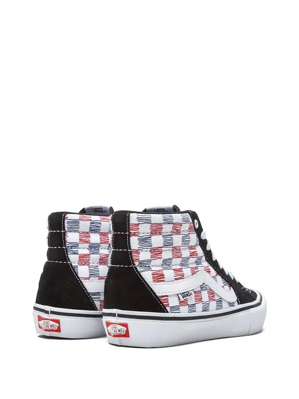 VANS Sk8-hi Sketched Checkerboard Sneakers - Black