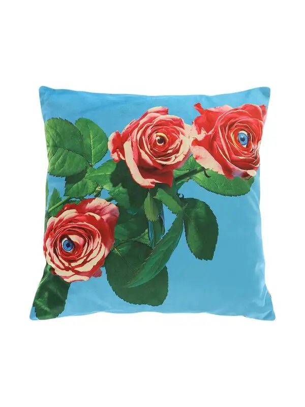 SELETTI Toiletpaper Roses Cushion - Blue
