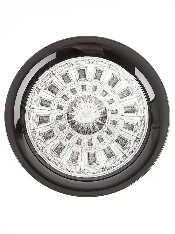 FORNASETTI Geometric Print Tray - Black