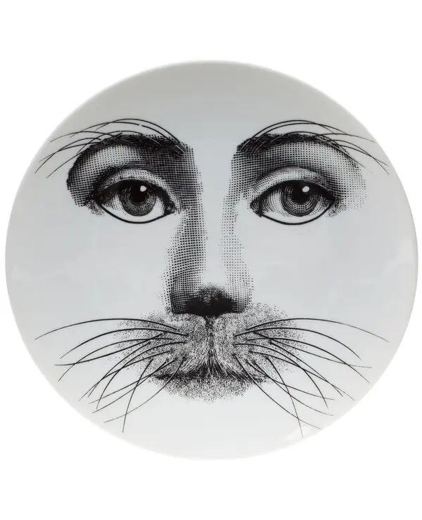FORNASETTI Whisker Print Plate - White