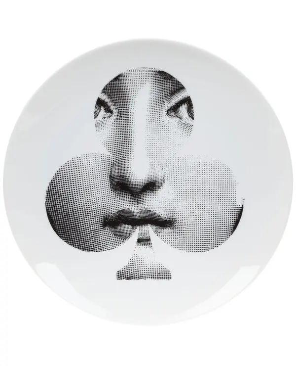 FORNASETTI Face Print Plate - White