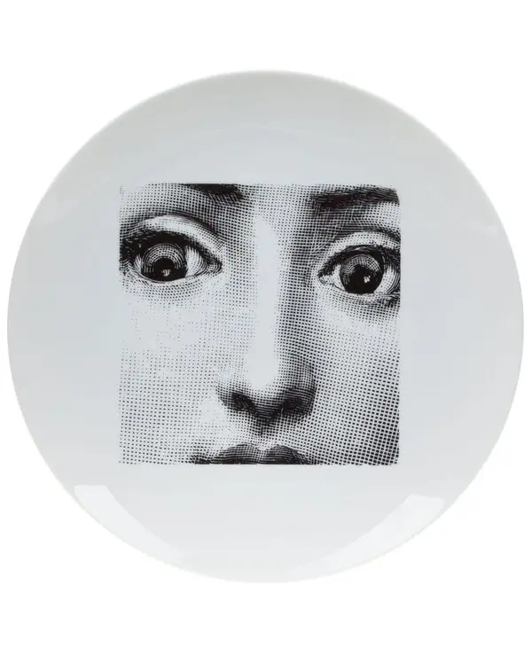 FORNASETTI Face Print Plate - White
