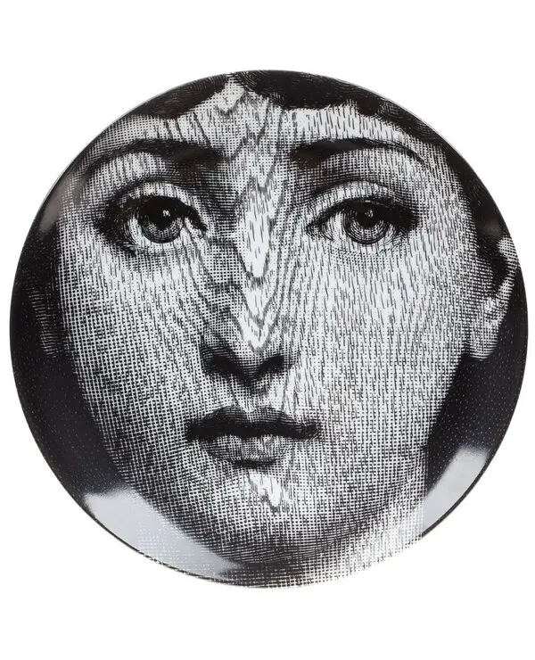 FORNASETTI Face Print Plate - Black