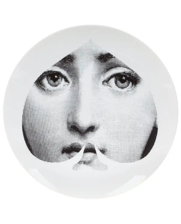 FORNASETTI Face Print Plate - White