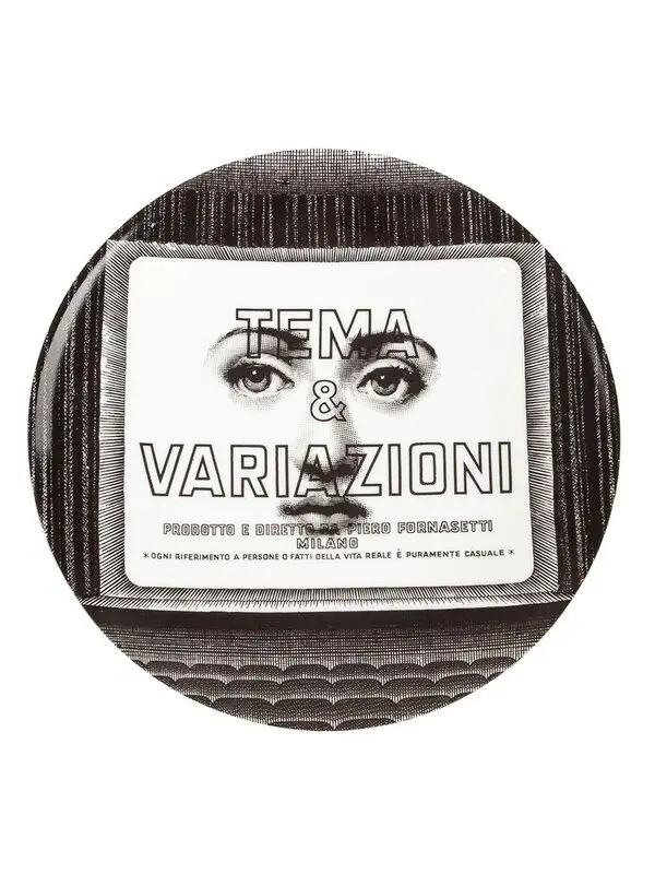 FORNASETTI Printed Plate - Black