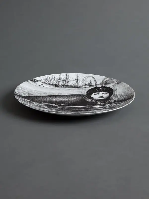 FORNASETTI Printed Plate - Grey