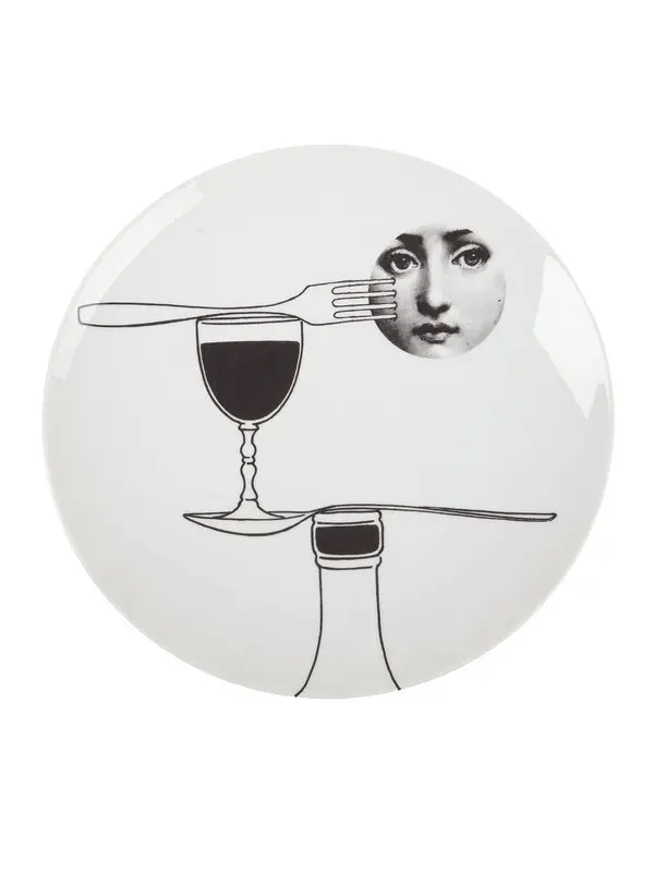 FORNASETTI Printed Plate - White