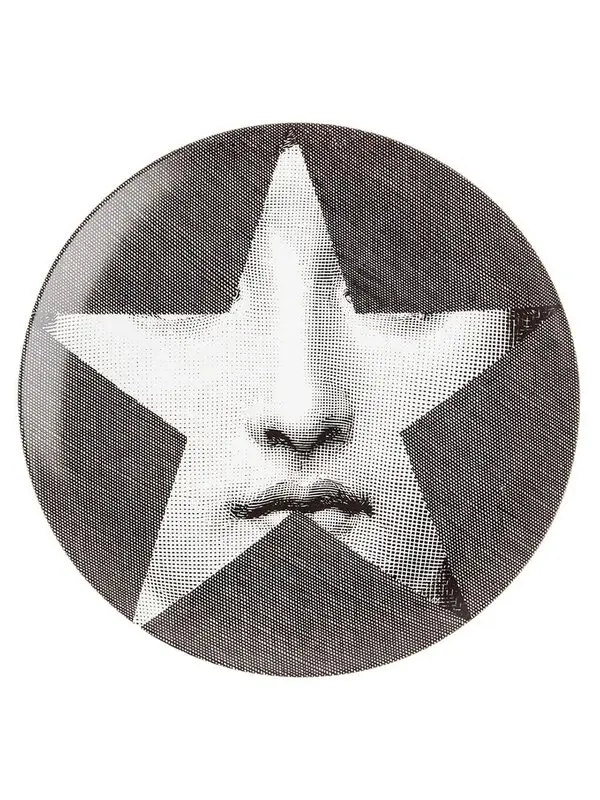 FORNASETTI Star Print Plate - Black