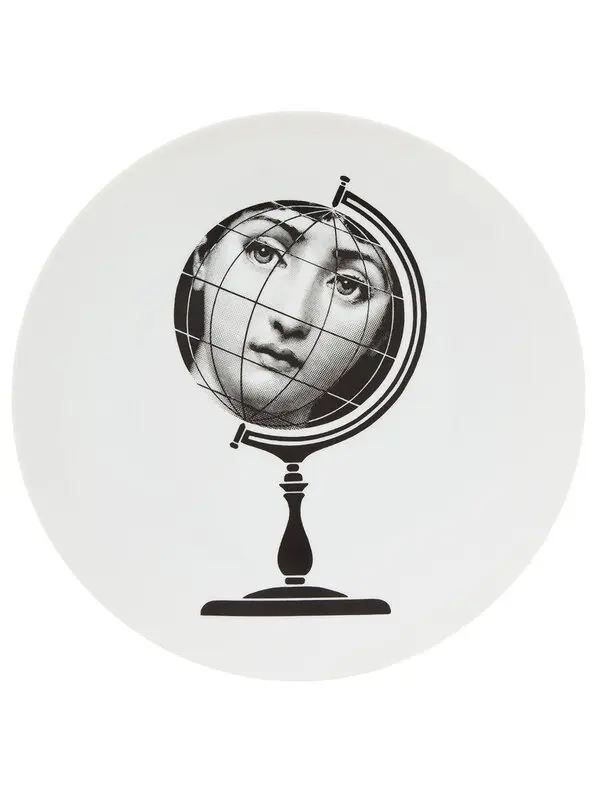 FORNASETTI Printed China Plate - White