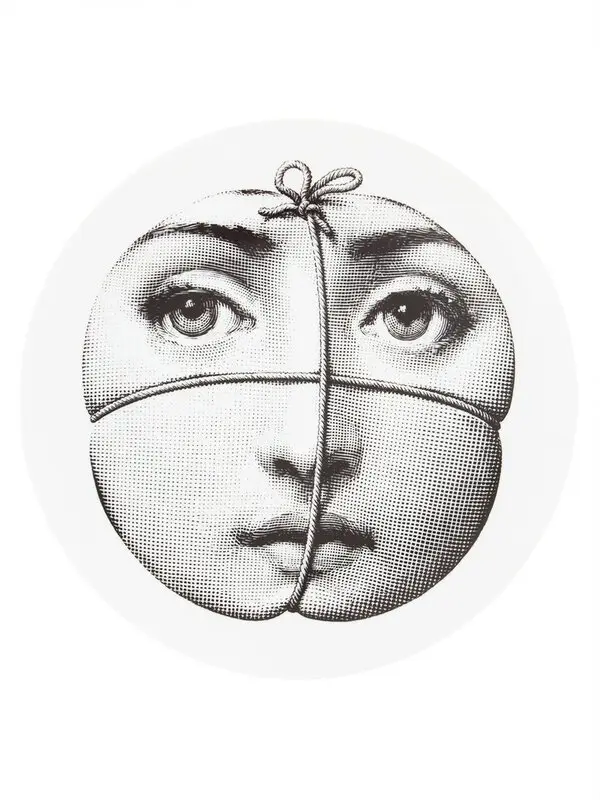 FORNASETTI Face Print Plate - White