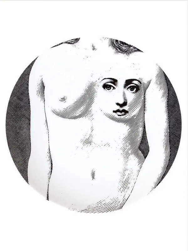 FORNASETTI Nude Face Plate - Black