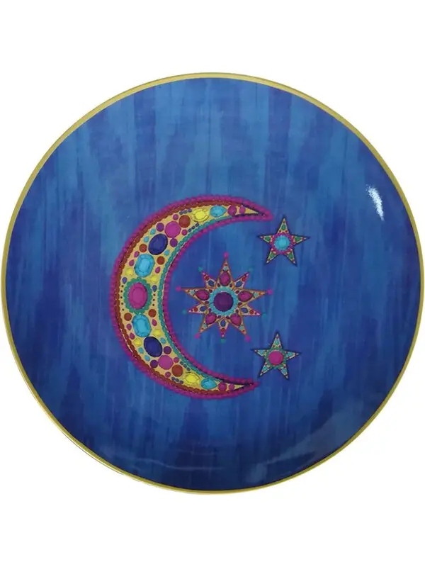 LES-OTTOMANS Small Moon-print Tray - Blue