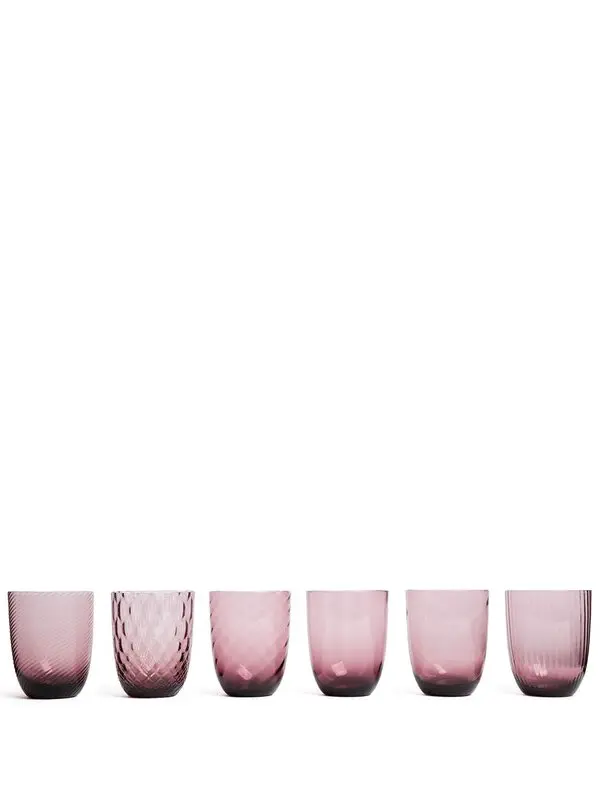 NASONMORETTI Idra Water Glass Set Of Six - Pink