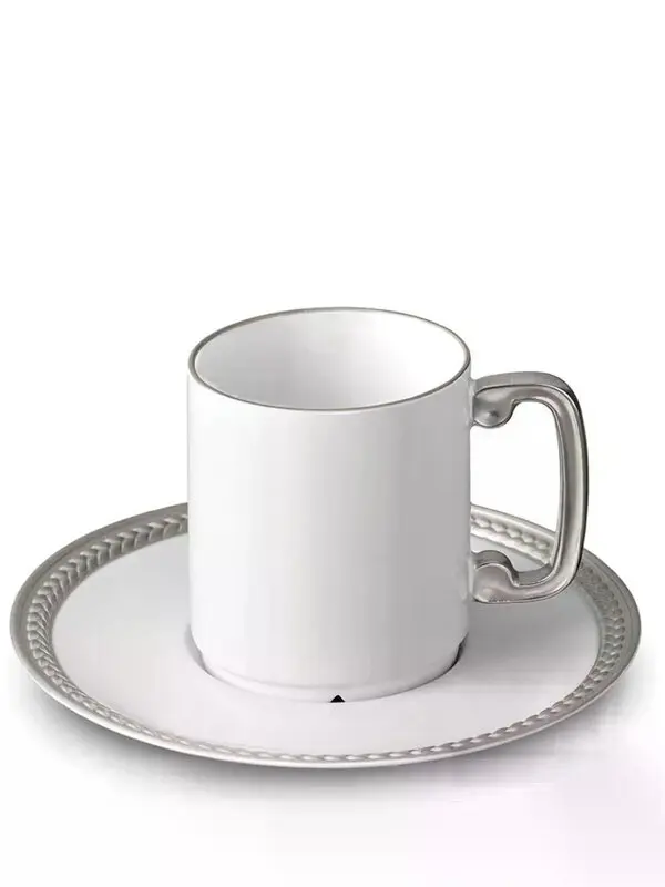 L'Objet Soie Tressée Espresso Cup And Saucer - White