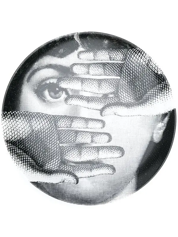FORNASETTI 26cm Wall Plate N154 - Black