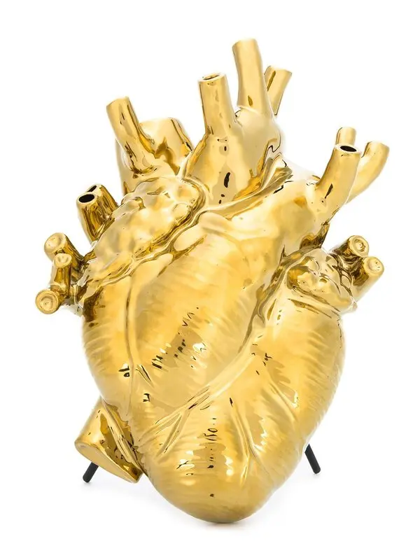 SELETTI Human Heart Sculpture - Gold