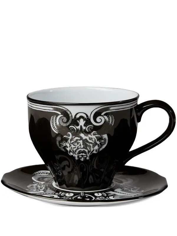 Gucci Star Eye Porcelain Teacup And Saucer Set - Black