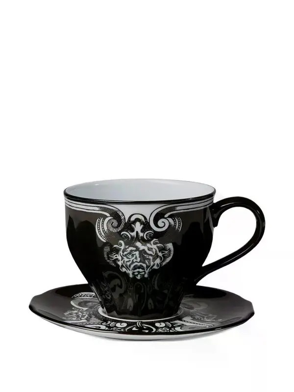 Gucci Star Eye Porcelain Teacup And Saucer Set - Black