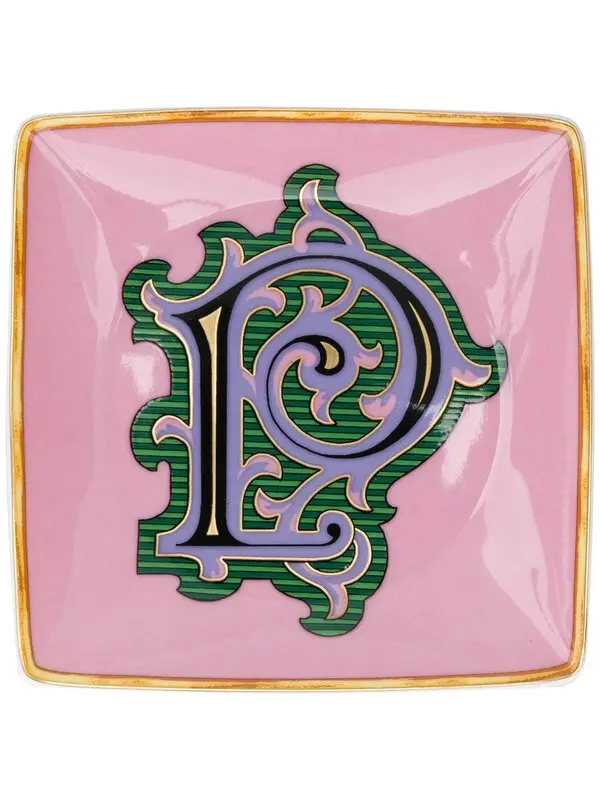 Versace Alphabet P Plate - Pink