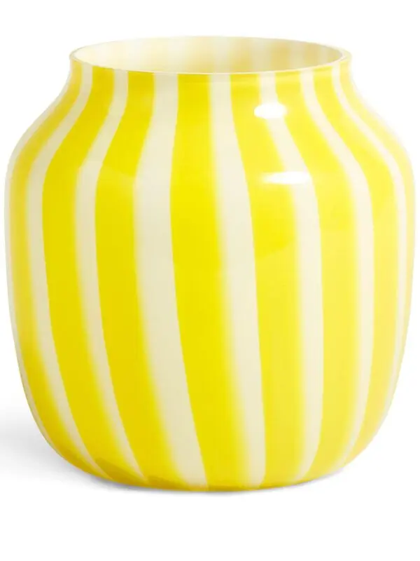 HAY Striped Wide Vase - Yellow