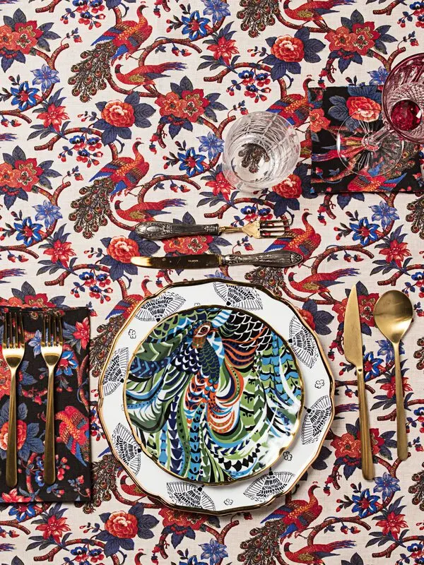 La DoubleJ Peacock Print Napkin