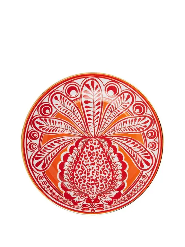 La DoubleJ Pineapple-print Porcelain Dessert Plates