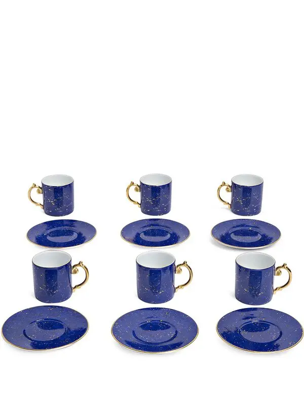 L'Objet Lapis Espresso Cups And Saucers - Blue