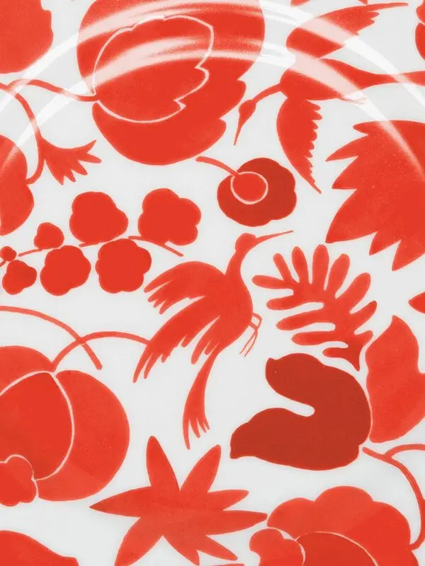 La DoubleJ Wildbird Dessert Plates - Red