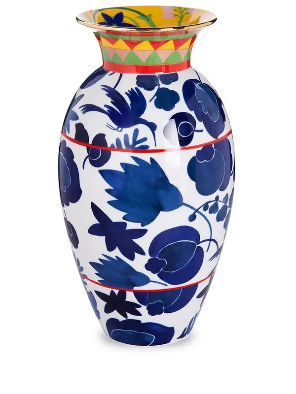 La DoubleJ Amphora Wildbird Vase - Blue
