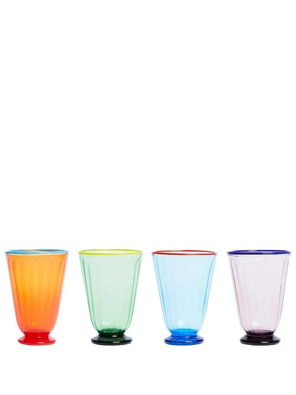 La DoubleJ Rainbow Set Of 4 Glasses - Blue