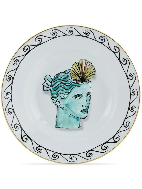 GINORI 1735 Viaggio Di Nettuno Soup Plate - White