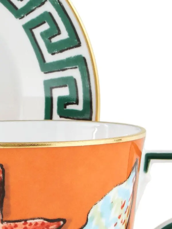 GINORI 1735 Viaggio Di Nettuno Teacups And Saucers - Orange