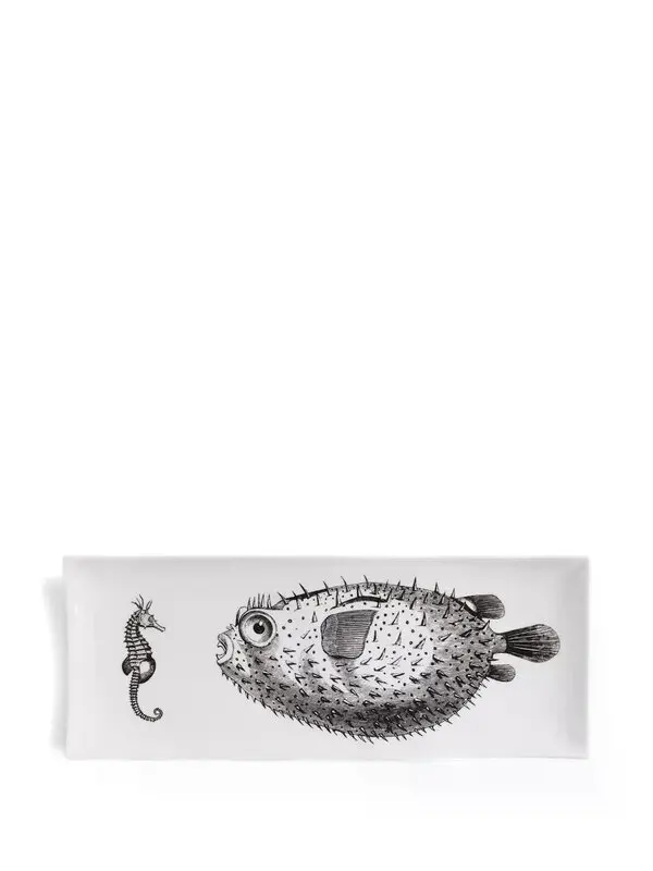 FORNASETTI Pufferfish & Seahorse Tray - Black