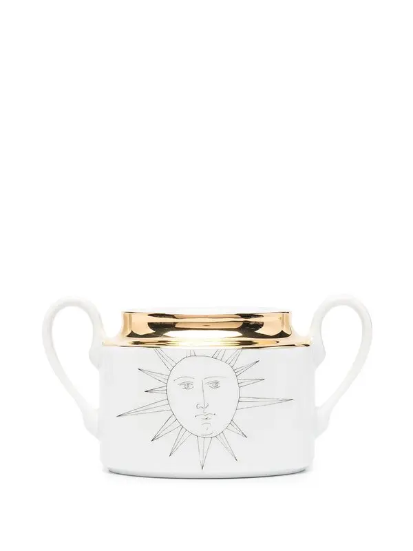 FORNASETTI Graphic-print Porcelain Sugar Bowl - White
