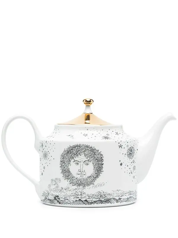 FORNASETTI Solitario Hand Painted Teapot - White
