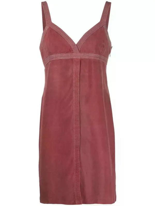 Valentino Garavani 1980s Contrast-stitching Shift Dress
