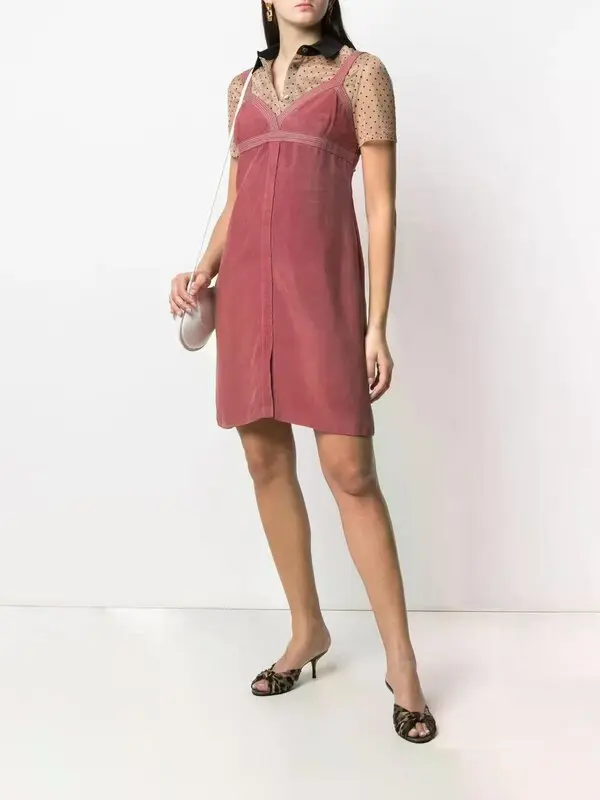 Valentino Garavani 1980s Contrast-stitching Shift Dress