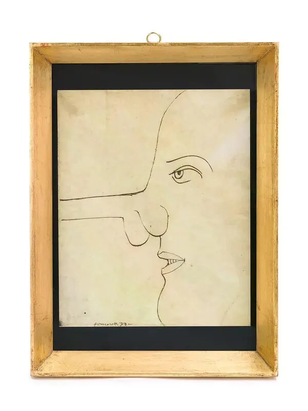 FORNASETTI Erotic Painting - Gold