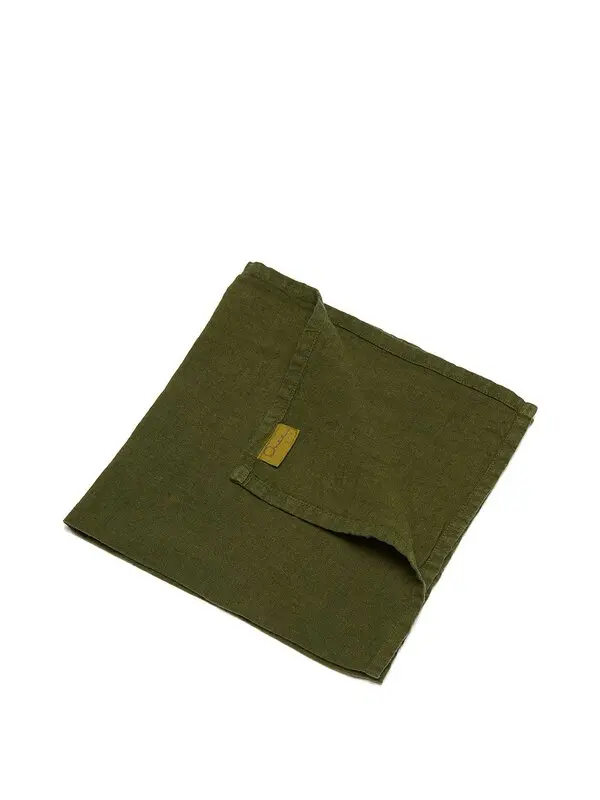 ONCE MILANO Set Of Four Linen Napkins - Green
