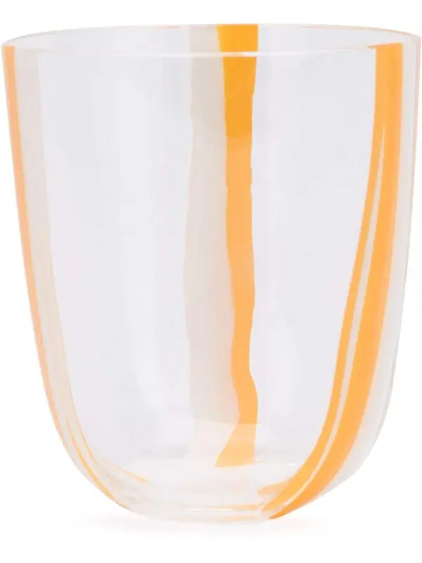 CARLO MORETTI Striped Drinking Glass - Orange